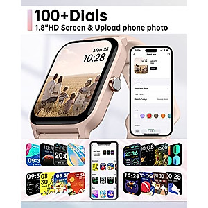 Smart Watch for Women, Answer Make Call, Alexa Built-in, 1.8" Touch Screen Fitness Tracker with 100+ Sport Modes, Heart Rate Blood Oxygen Sleep Monitor, IP68 Waterproof watch for iPhone Android