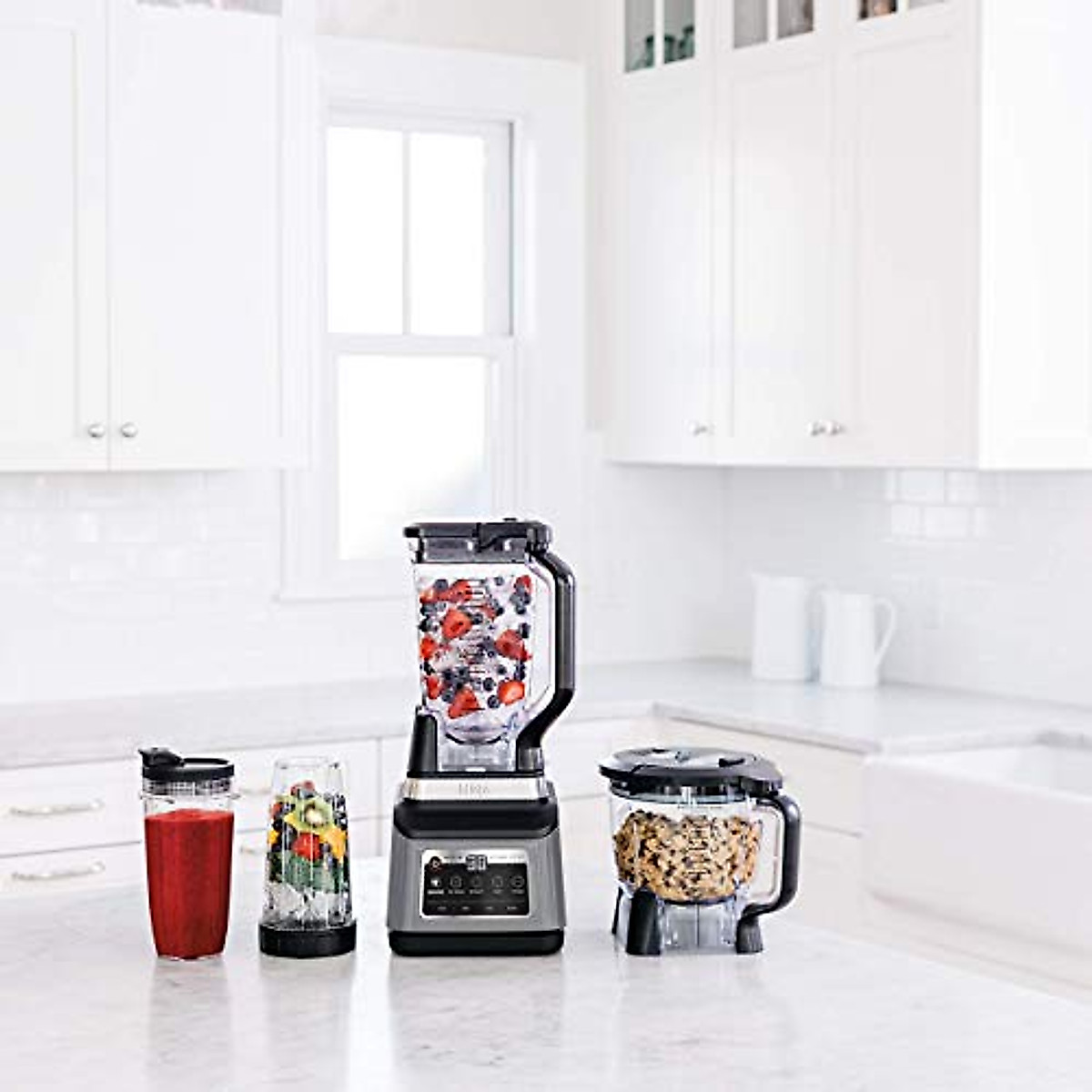 Ninja BN801 Professional Plus Kitchen System with Auto-iQ, and 64 oz. max liquid capacity Total Crushing Pitcher, in a Black and Stainless Steel Finish (Renewed)