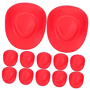 WESIEVYA 20pcs Replaceable Dolls Hats Toys Decor Doll Hats Replaceable Mini Hats Doll House Supplies Delicate Tiny Hats Tiny Hats for Dolls Craft Miniature Hats Hat for Dolls Plastic Red