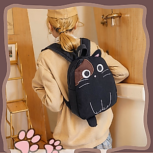 Mewcho Black Cat Backpack for Girls Mini Tiny small Bag Purse Wallet Kawaii Y2k Backpack with Cat Ears for Women Kids Toddler Girls Aged 3 +