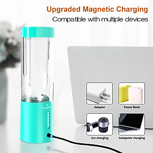 Portable Blender for Shakes and Smoothies, Vaeqozva 16OZ Personal Blender 6 Ultra Sharp Blades, Magnetic USB Rechargeable mini Blender bottle for Travel/Picnic/Office/Gym/Home