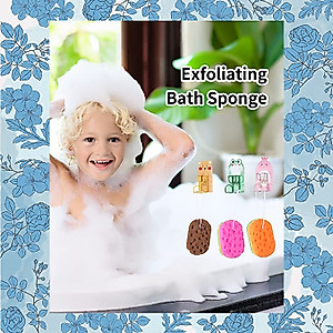 3 Pcs Bath Sponge for Women/Men, ＴＩＺＹＦＦ Exfoliating Body Sponges Bath Sponges, 3 Colors Pouf Foam Loofahs Sponge to Spa Reusable