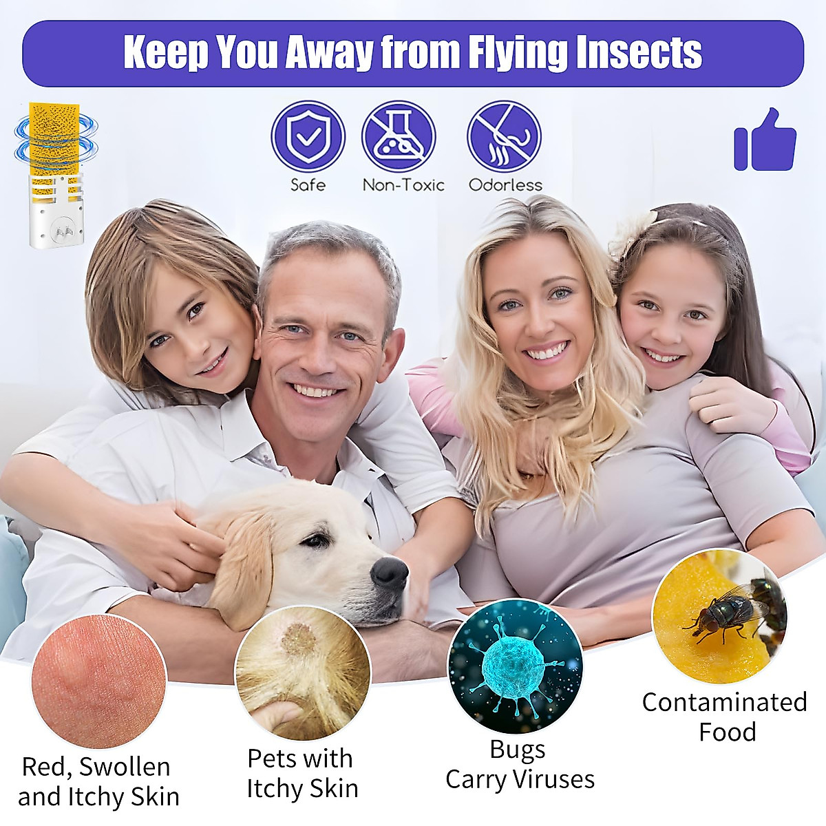 2 Packs Fly Traps Indoor for Home Plug in Bug Catcher Indoor with 20 Sticky Glue Card Refills and Plug in UV Bug Light, Mosquito Trap for Gnats Moths Mosquitos Flies