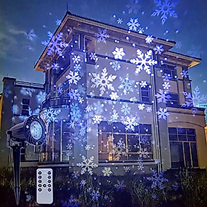 Christmas Snow Storm Projector Lights Outdoor Garden Stake Light LED Snowflake Lights Waterproof Landscape Remote Snowflakes for Indoor Gardens Homes Wedding Lawn Patio Holiday Decor