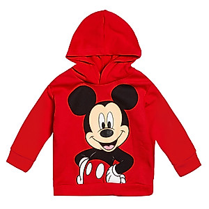 Disney Mickey Mouse Little Boys Fleece Pullover Hoodie and Pants Outfit Set Red 7-8