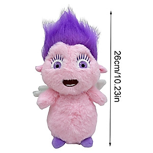 Furry Bibble Plushies, Purple Hair Kawaii Chubby Elf Plush Doll, Super Soft Hit Animated Movie Character Plush Toy, Creative Role Throw Pillow, Funny Cute Home Decor Collectibles Stuffed Toys-Pink