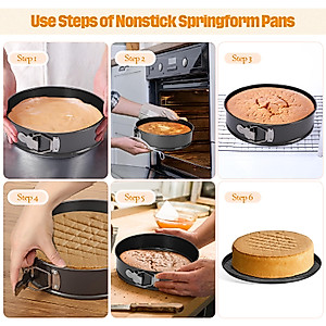 Umigy 6 Pack 9 Inch Springform Cake Pans Round Nonstick Cheesecake Pan Bakeware Springform Pan Spring Form Baking Pans Leakproof Cake Bakeware with Removable Bottom for for Home Baking Kitchen, Black