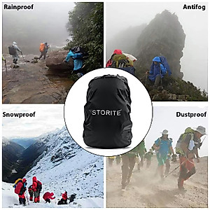 Storite Dust & Rain Cover for Backpack with Pouch, Waterproof Dustproof Bag Adjustable Cover for School, College,Office-2PK