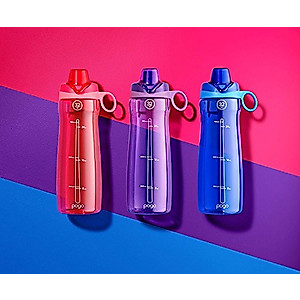 Pogo BPA-Free Plastic Water Bottle with Chug Lid, Fuchsia, 32 oz.