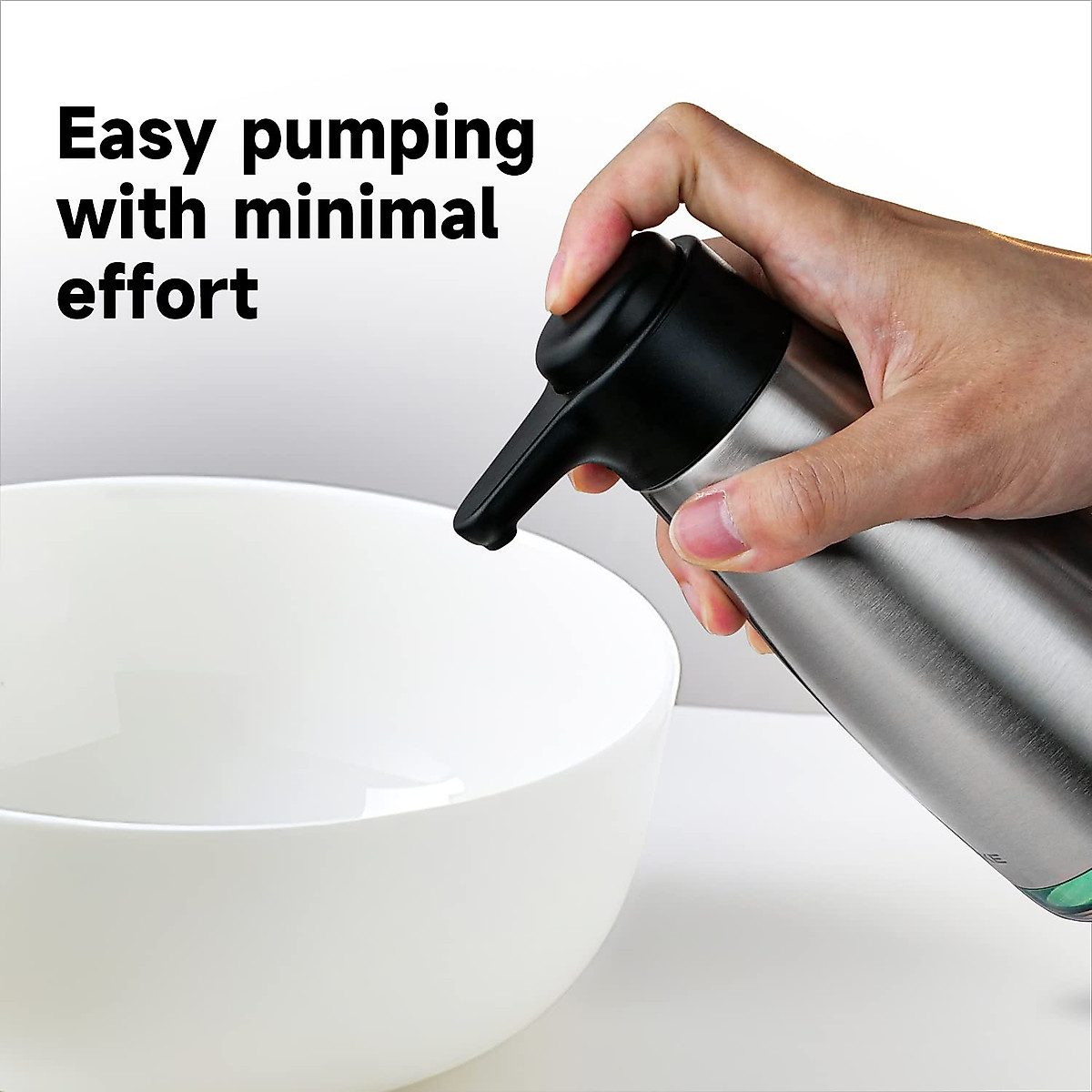 AIKE 15fl.oz Stainless Steel Liquid Soap Dispenser for Dish and Hand Soap