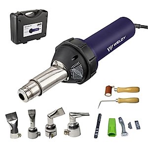 WELDY 110V Weldy 1600W Professional Hot Air Equipment Hot Blast Torch Overlap Air Welding Gun Welder Pistol Tool Hot Air Gun (Weldy heat gun set)