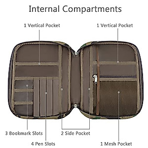 QTKJ Bible Covers for Men with Carrying Handle, Camouflage Book Cover Case with Zipper Pocket Bible Cover for Mom Ladies Teens Girls