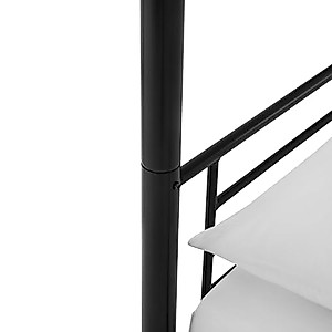 Walker Edison Elodie Urban Industrial Twin over Twin Metal Bunk Bed, Twin over Twin, Black