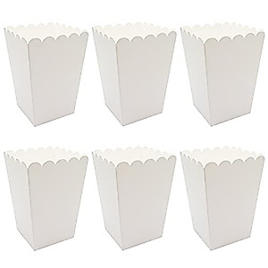 24 Pack White Popcorn Boxes for Party (2.2 x 4.2 x 3 in)