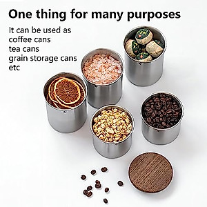 Fourmor 304 Stainless Steel Coffee Canisters 500ml - Coffee Station Container for Ground Coffee Bean Storage， Airtight Food Storage Container with Pop Lid, small Capacity Food Storage Jar for Kitchen