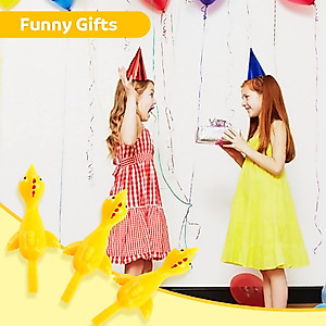 POPLAY 42PCS Flying Chicken Slingshot, Flicking Rubber Chickens Sling Shot Funny Gag Gifts for Kids Adults Party Favors Birthday Goodie Bags Stuffers Novelty Classroom Exchange Gifts