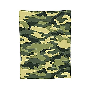 Fiokroo Camouflage Military Fleece Blanket Lightweight Cozy Ultra-Soft Throw Blanket Army Camo Microfiber Blankets All Seasons for Home Bedroom Couch Sofa Travel 40x50 Inch