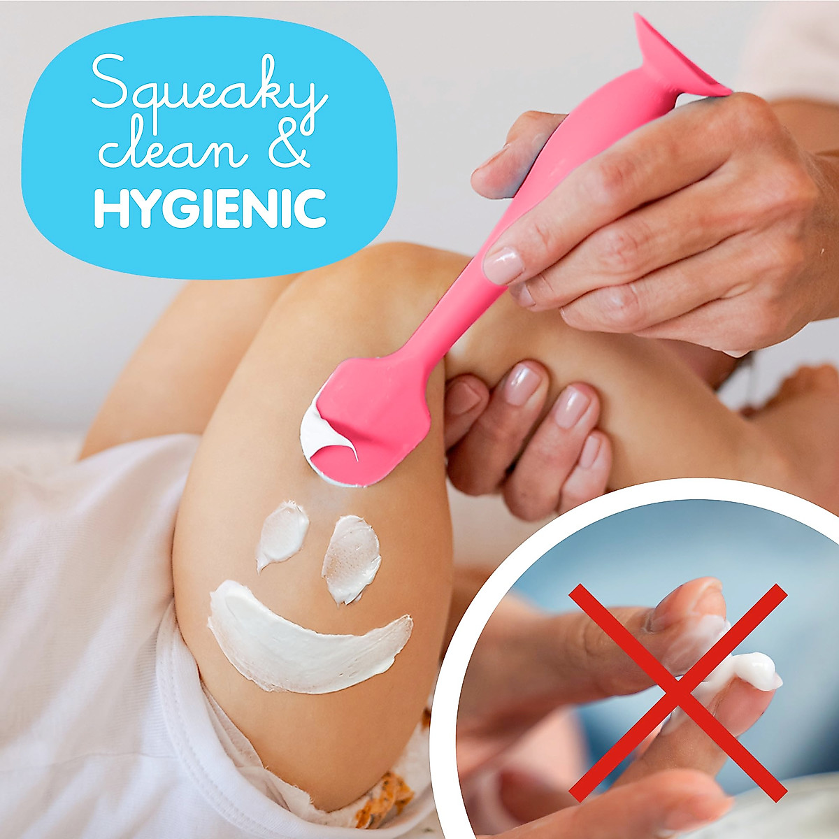 Bumco Baby Bum Brush + Mini Baby Diaper Cream Spatula with Case - BPA-Free Silicone Diaper Spatula with Suction Cup, Wipe-Clean, Mom-Invented Butt Paste Applicator (Pink & Pink)