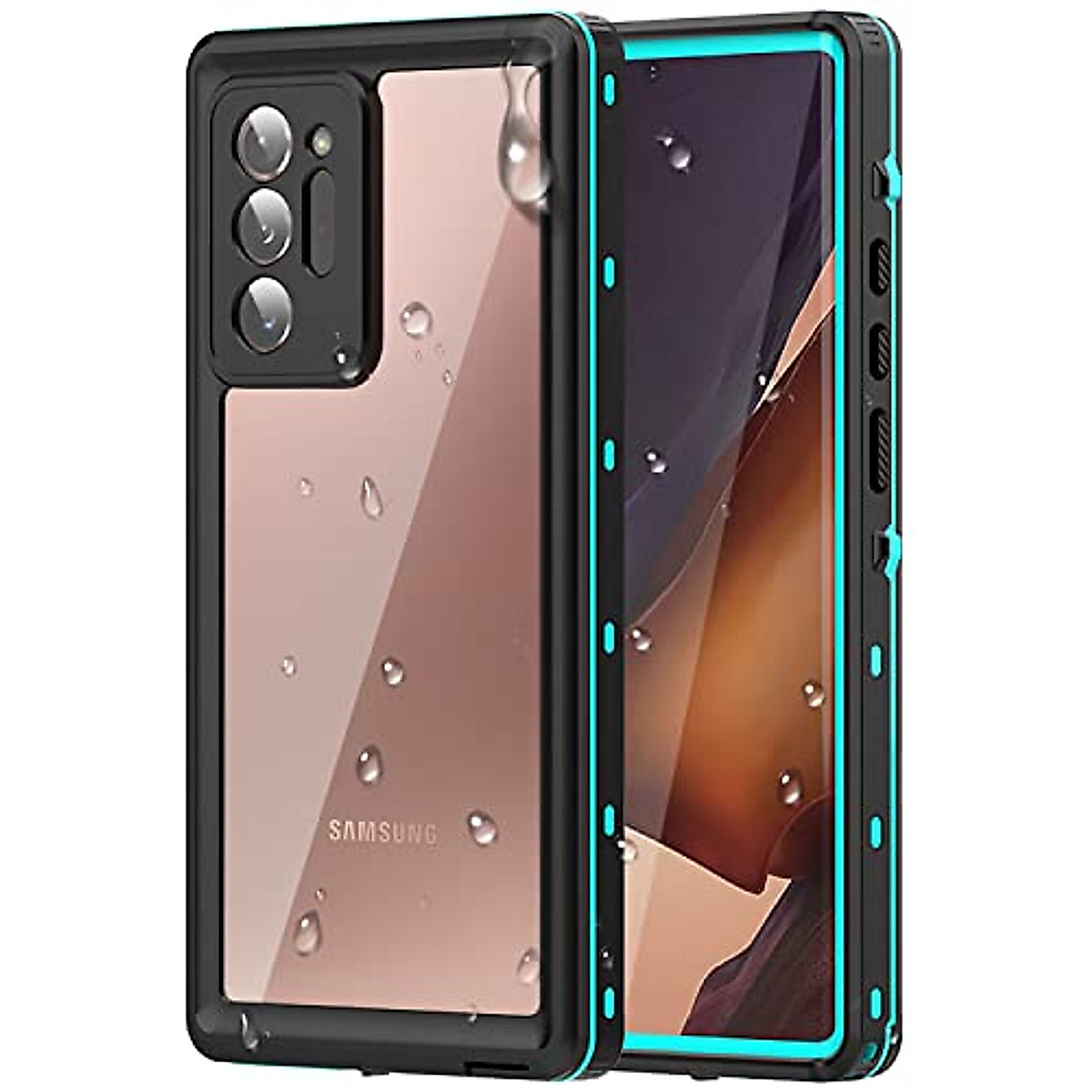 WIFORT Samsung Galaxy Note 20 Ultra Waterproof Case Built-in Screen Protector Water Resistant Cover Protective Drop Protection Hard, Shockproof Full Body Case for Samsung Note 20 Ultra 5G, Teal