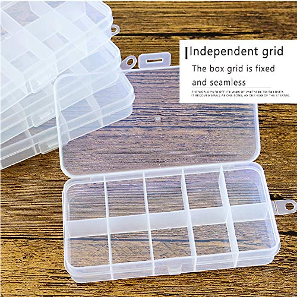 10 Grids Fixed Portable Plastic Organizer Container Storage Box (2 pcs)
