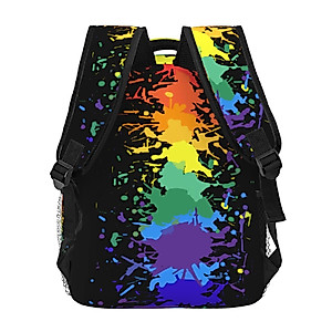 Qurdtt Rainbow Lgbt Pride Backpack High Capacity Daypack Lightweight Travel Backpack for Men Women