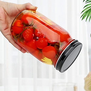 QAPPDA 32 OZ Glass Jars with Lids Set of 12,Colorful Wide Mouth 1000ML Glass Mason Jar with Airtight Lid,Durable Glass Food Storage Canning Jars for DIY Crafts,Dry Food,Jams,Preserving