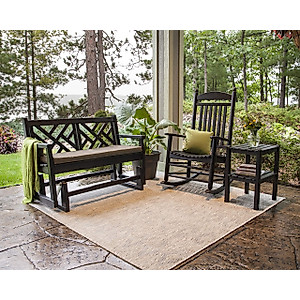 POLYWOOD CDG48BL Chippendale Glider, Black