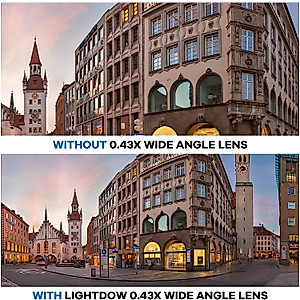 0.43x Optura HD Professional HD Wide Angle Lens with Macro Portion, Size (58mm),for Canon EOS 70D 77D 80D 90D Rebel T8i T7 T7i T6i T6s T6 SL2 SL3 DSLR Cameras