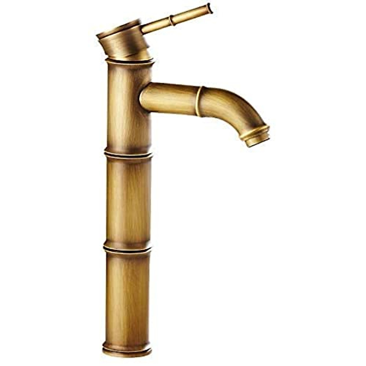 SBTXHJWCGLD Kitchen Sink Faucet Basin Tap Retro Faucet Single Lever, Bath Faucet Cold Hot Water Bronze Bamboo Festival for Bathroom Washroom Bath, High Spout, Antique Copper, Brushed with Conn
