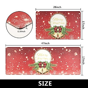 Falflor Christmas Kitchen Rugs and Mats 2PCS Cushioned Anti-Fatigue Kitchen Floor Mats Waterproof Standing Mats for Sink Kitchen Floor Landury