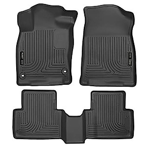 Husky Liners Weatherbeater | Fits 2016 - 2021 Honda Civic Coupe/Sedan, 17 - 21 Civic Hatchback, 16 - 21 Honda Insight, Front & 2nd Row Liners - Black, 3 pc. | 98461