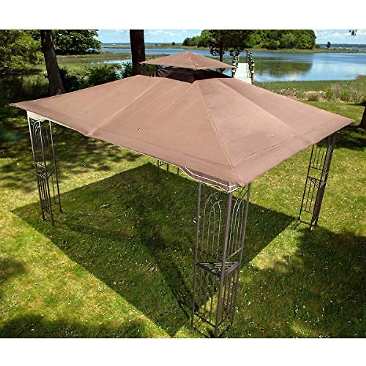 Sunjoy L-GZ798PST-E-A New Regency III Gazebo 10' x 12' with Mosquito Netting