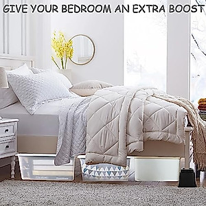 KAKAMINA Bed Risers 5 Inch, Heavy Duty Furniture Risers, Bed Elevators for Sofa Desk Chair, Lifts Up to 1,500 lb, Set of 8, Black