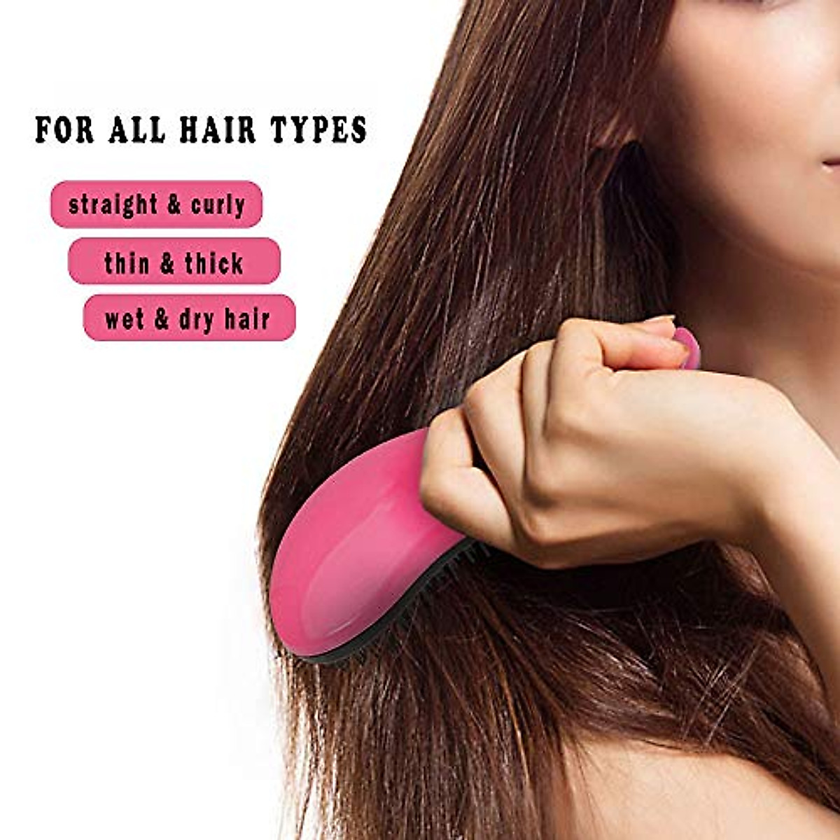 Detangling Hair Brush Set (Pink & Blue) Effective Detangle Human Hairs Comb for Women, Girls, Men and Boys - Use in Thin, Thick, Curly, Straight, Wet, Dry Hair by “wonder X”