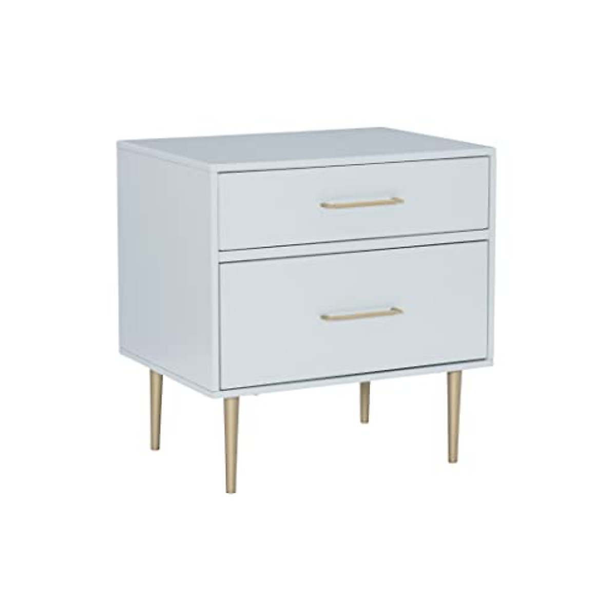 Linon Modern Ice Blue Gold Hardware Lennon Two Drawer Nightstand