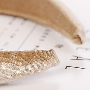 HYSGM Women Fashion Sponge Velvet Hairband For Girls Summer Beach Hair Hoop Headband (Khaki)