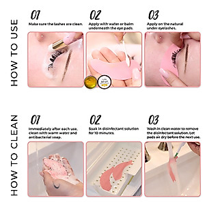 LLBA Reusable Eye Pads, Silicone Under Eye Patches Lash Lift Cover Eyelash Extension | Soft Pads for Sensitive Skin during Eyelash Perm Lamination & Lash Extensions Remover (Style 2, White)