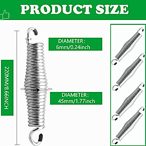 4 Pack Swing Springs Heavy Duty Hanging Springs Bag Porch Swing 1408lbs Hammock Hanger Springs for Punching Bags Swings Ceiling Mount Replace, (352lbs x 4)