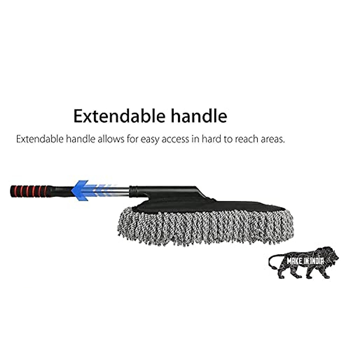 Removable Telescopic Car Wax Drag Nano Fiber Car Wash Brush Car Dusting Tool Car Mop Wax Dash Duster Exterior Interior Cleaning Kit Car Duster 1 Pcs Set (Multicolour)