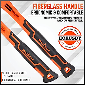 HORUSDY 2-Piece Rubber Mallet, 16oz Rubber Mallet Hammer and 35mm Double-Faced Soft Mallet, Fiberglass Rubber Mallet Handle