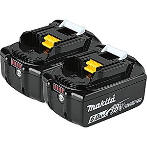 Makita BL1860B-2 18V LXT Lithium-Ion 6.0Ah Battery, 2/pk, Black