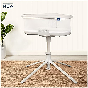 HALO BassiNest Soothing Swivel Sleeper 3.0, Baby Bassinet with Vibration and White Noise, Grey