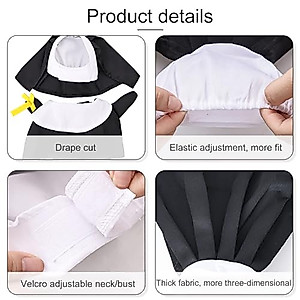 tinysiry 1 Set Pet Costume,Real Standing-up Nun Funny Three-Dimensional Dog Cat Costume, Soft Breathable Warm Pet Cosplay Dressing up,Pet Clothes for Party Black