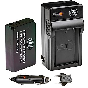 BM Premium LP-E12 Battery and Charger Kit for Canon EOS-M, EOS M2, EOS M10, EOS M50, EOS M50 Mark II, EOS M100, EOS M200, SX70 HS, Rebel SL1 Cameras