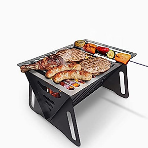 Bodkar Mini Tabletop Charcoal Grills, Personal Small Grill Portable BBQ Grill for Indoor Outdoor Barbecue Camping Picnic