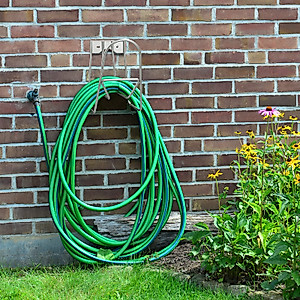 Garden Hose Holder - Large Heavy Duty Water Hose Hanger, Hose Reel Wall Mount Easily Holds Up to 180 ft, Rust-Free Hose Holder for Outside Yard