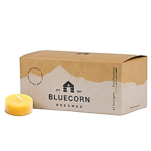 Bluecorn Beeswax 100% Pure Beeswax Tea Light Refills (no Cup) (Raw, 24 case)