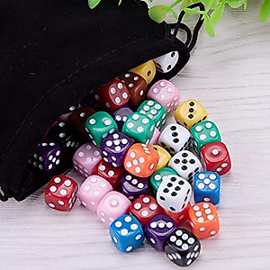 AUSTOR 100 Pieces Dices 12mm Game Dice Set 6 Sided Round Corner Dices for Tenzi, Farkle, Yahtzee, Bunco or Teaching Math