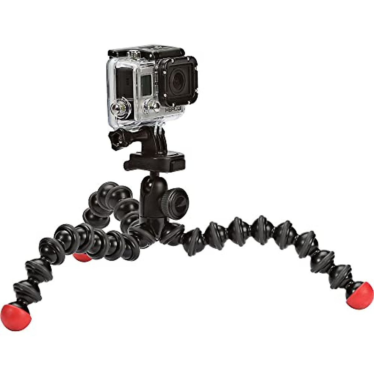 JOBY GorillaPod Action Video Tripod (Black and Red)- A Strong, Flexible, Lightweight Tripod for GoPro HERO6 Black, GoPro HERO5 Black, GoPro HERO5 Session, Contour and Sony Action Cam
