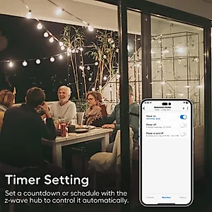 Minoston Z-Wave Plus Smart Plug, Outdoor On/Off Outlet Switch, ZWave Hub Required, Weather-Resistant, Built-in Repeater, Work with SmartThings, Wink, Alexa, Black(MP22Z)